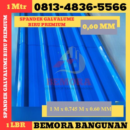 Jual Spandek Atap Galvalume SNI Warna Biru Tebal 0.60 mm Lebar Efektif ...