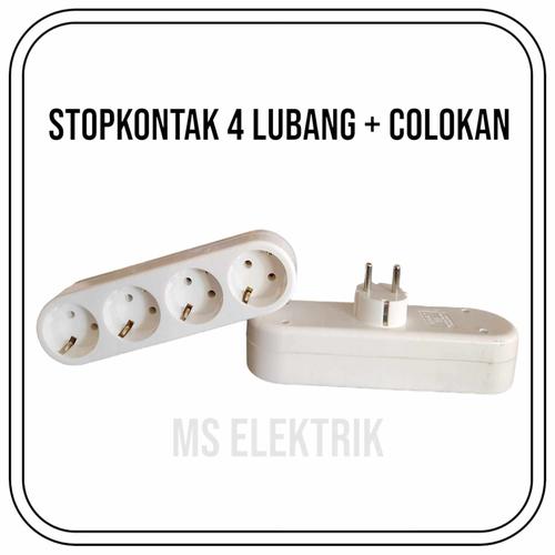 Jual ERKE Stop Kontak Terminal 4 Lubang + Colokan Siap Pakai SNI - Kota ...
