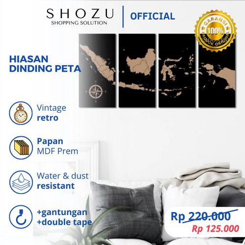 Jual Poster Dinding Peta Indonesia Wall Decor Vintage Retro Hiasan ...