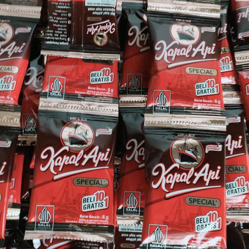 Jual kopi kapal api mini tanpa gula 5 renteng 50 sachet berat 6grm ...