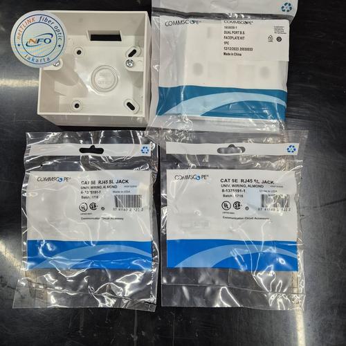 Jual FACEPLATE 2PORT AMP COMMSCOPE LENGKAP MODULAR JACK CAT 5E ...
