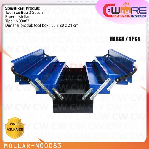 Jual Mollar Tool Box Toolbox Besi Metal Kotak Penyimpanan Perkakas 3 ...