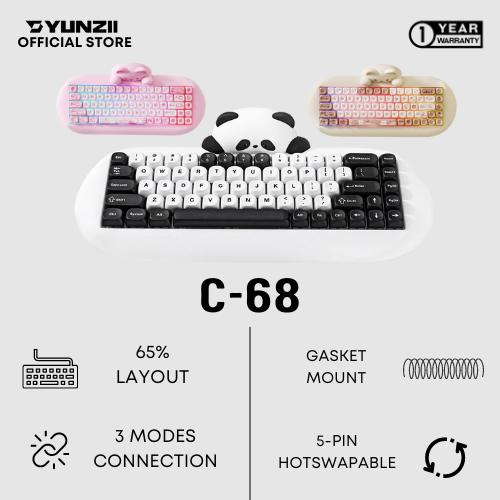 Promo Yunzii C68 / C-68 Hi-Fi Mechanical Keyboard 65% Wireless 3in1 Connection - Coffee, Cocoa ...