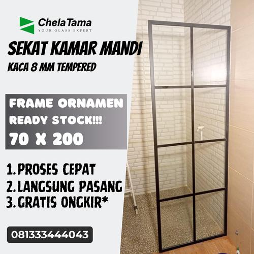 Jual Kaca Partisi Shower Kamar Mandi Aluminium Ornamen - 70 x 200 ...