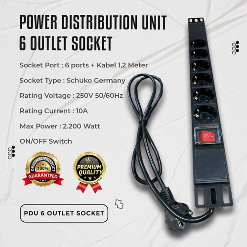 Jual Power Distribution Unit PDU 6 OUTLET with on/off switch / PDU rack ...