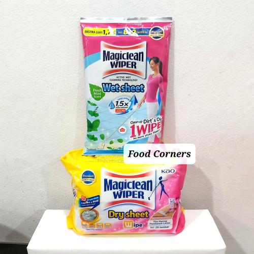 Jual Magiclean Wiper Dry Sheet 20 / Wet Sheet 8+2 / Magiclean Mop Stick ...
