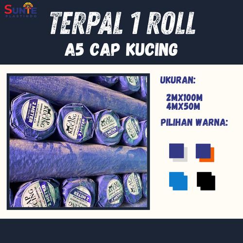 Jual TERPAL PLASTIK A5 CAP KUCING UKURAN SATU ROLL - HITAM/HITAM, 2M X ...