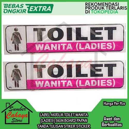 Jual Label Akrilik Stiker Papan Toilet Wanita Ladies Sign Signage Board ...