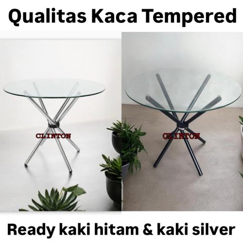 Promo Meja kaca bulat meja pameran meja makan meja tamu meja cafe meja ...
