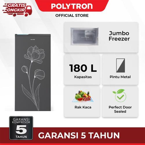 Promo POLYTRON Kulkas 1 Pintu Metallic Series 180 Liter - PRB 187TY ...