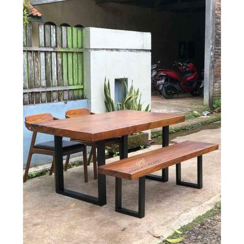 Promo set kursi meja makan utuh solid model terbaru minimalis cafe kayu ...