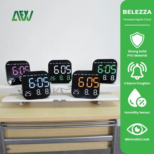 Jual AFW Jam Digital Multifungsi BELEZZA LED Wall Digital Clock ...