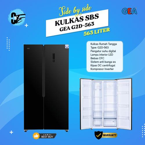 Jual GEA G2D-563 Kulkas Side By Side Inverter [563 L] - Inox / Black - Inox/Silver - Jakarta ...