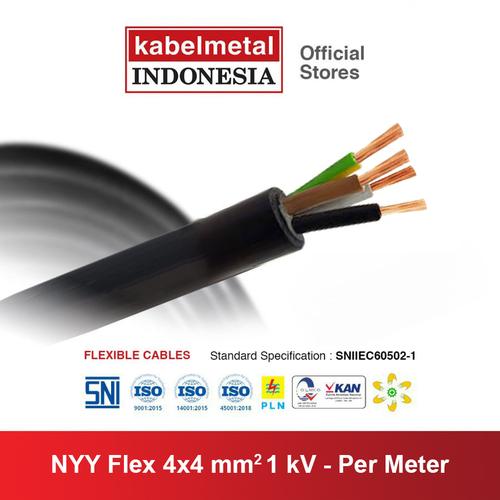 Jual Kabel Metal - Kabel NYY Flexible NYYHY 4x4 mm Per Meter Serabut ...