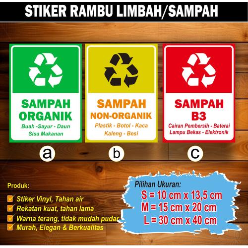 Jual Stiker Vinyl Rambu Tempat Sampah Organik Non Organik dan B3 ...