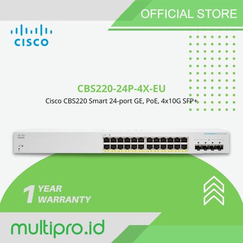 Promo Switch Managed Cisco CBS 220 24 Port PoE GE 24x1G Gigabit 4x10G ...