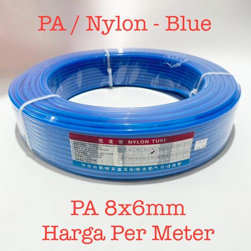 Jual Selang PA Nylon Tubing Biru Blue 8x6 8mm x 6mm OD 8mm Thickness 1mm | PA6 Pneumatic ...