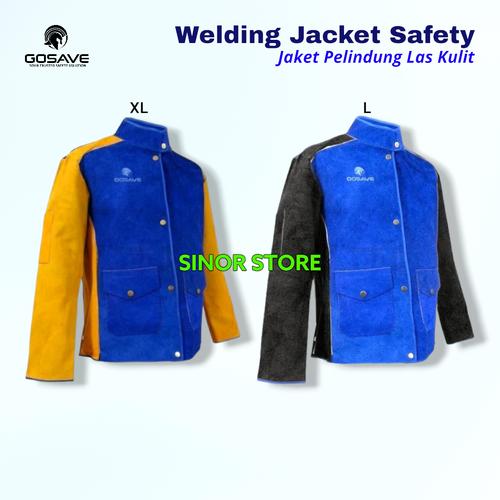 Jual Jaket Las Full Kulit Leather Welding Jacket GOSAVE - XL (COKLAT ...