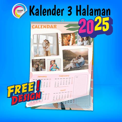 Promo Cetak Kalender Dinding 3 Lembar Halaman Custom Desain - KD-01 ...