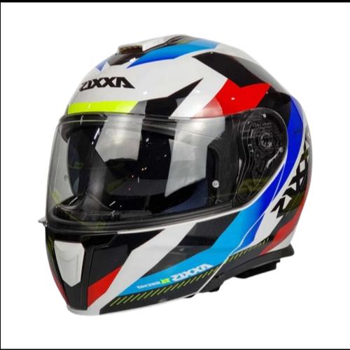 Promo AXXIS Gecko SV Shield D7 Gloss Blue | Helm Full Face | Modular ...