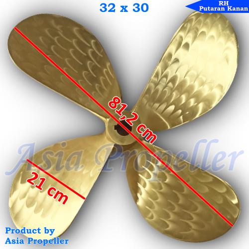 Jual Baling-baling kapal Kuningan Daun 4 ukuran 32 x 30 | Asia Propeller - 2 inch - Kab. Pati ...