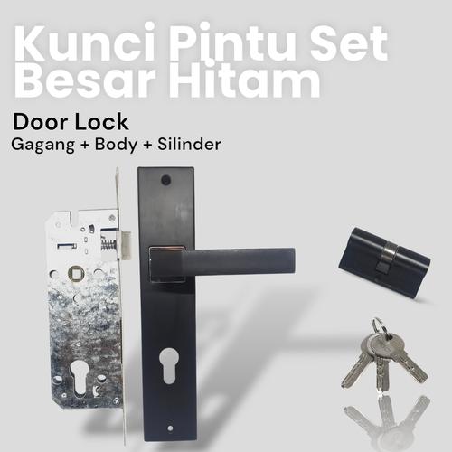 Jual Kunci Pintu Handle Besar Hitam | Handle Set Kunci Pintu Hitam ...