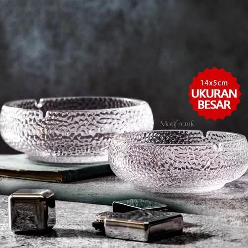 Jual Asbak Kaca Besar Bening Asbak Aesthetic Motif Unik Tempat ...