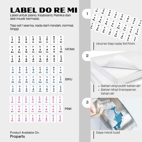 Jual STICKER LABEL TANGGA NADA DO RE MI / DOREMI WATERPROOF - Hitam ...