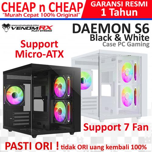 Jual VenomRX Daemon S6 Black White - Case Casing PC Komputer Gaming Venom RX - Radahn White ...