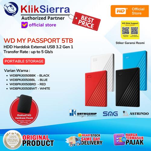 Jual WD MY PASSPORT 5TB HDD Harddisk External 2.5" Hardisk Eksternal 4TB 5TB 6TB - Garansi Resmi ...