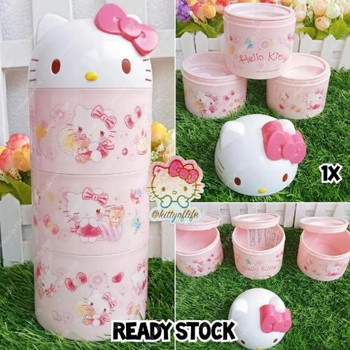 Jual Die Cut Lunch Snack Box Susun 3 Tier Hello Kitty Sanrio Original ...
