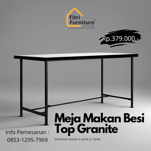 Jual Meja Makan Besi Top Granite| Meja Makan Cafe | Meja Makan Besi ...