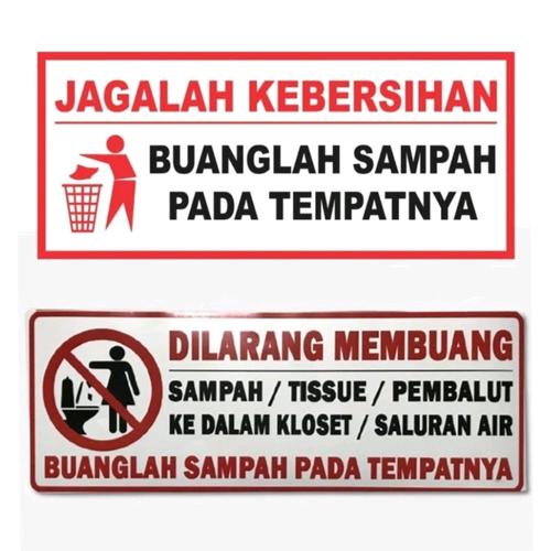 Jual Stiker Ritrama Di Larang Membuang Sampah Tissue /Tisu, Pembalut ...
