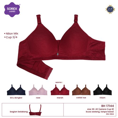 Jual Sorex Bra Tanpa Kawat Busa Tipis Kait 3 Cup B Nilon Mix Bra Harian ...