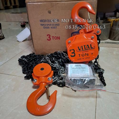 Jual Takel 3 Ton x 3 5 7 10 12 Meter Chain Block Vital 3Ton /3000kg ...