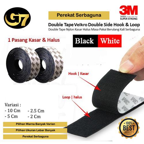 Jual Velkro 3m Tape Velkro Tape Velkro Double Tape Perekat Kain Warna ...