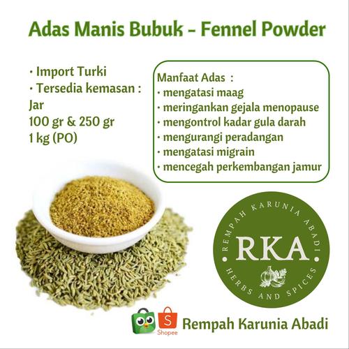 Jual Adas Manis Bubuk / Fennel Powder / Pure Fennel ground 75gr 100gr ...