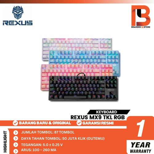 Jual REXUS MX9 TKL RGB Gaming Keyboard - Hitam - Kota Malang - Level99 ...