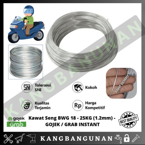 Jual Kawat Galvanis /Kawat Seng Putih BWG 16 BWG 18 1,2mm 25KG Gojek/Grab - BWG 18 - Jakarta ...