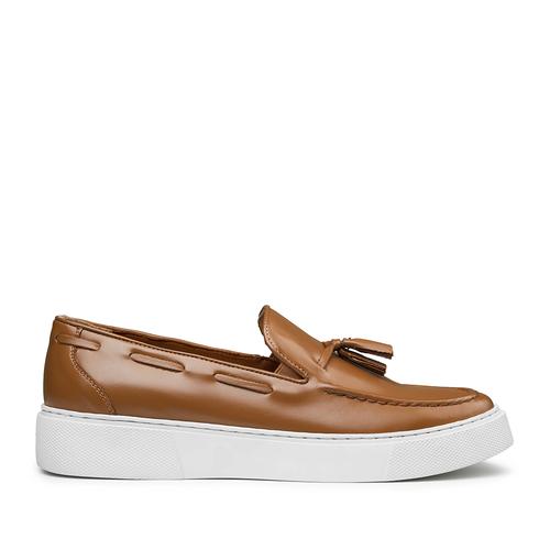 Promo Prabu - Caka Calf Tan Sepatu Slip On Sneakers Kulit Pria Cokelat ...