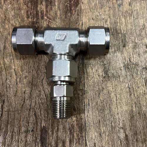 Jual Male tee Connector SS316 OD 10mm x 1/4" Inch npt/ STAINLESS STEEL ...