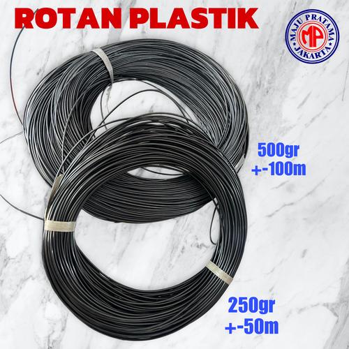 Jual 1 ROLL HITAM Rotan pipa selang list tali kur plastik 250 GRAM ...