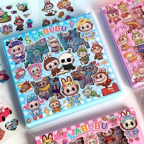 Jual STICKER LABUBU 100 LEMBAR WATERPROOF Viral | STIKER BOX TAHAN AIR ...