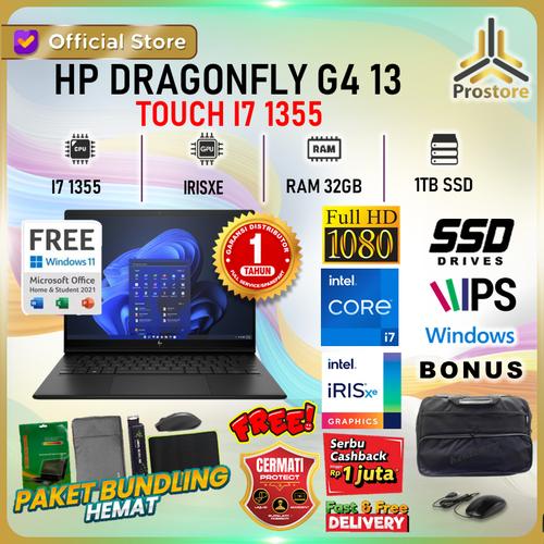 Promo HP DRAGONFLY G4 13 TOUCH I7 1355 32GB 1TB W11PRO 13.5FHD IPS - NOTOUCH - 16/1T, LAPTOP ...