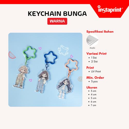 Jual key chain gantungan kunci Acrylic Bunga Warna 3 mm,ganci custom ...