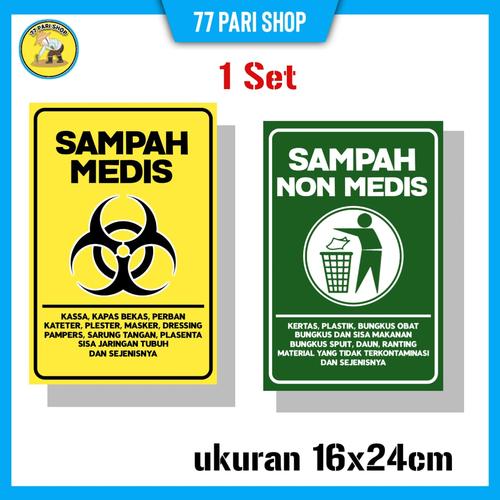 Jual stiker tempat sampah medis dan non medis stiker rambu - Kota ...
