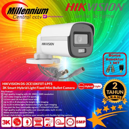 Promo HIKVISION DS-2CE10KF0T-LPFS 3K ColorVu Smart hybrid light Fixed ...