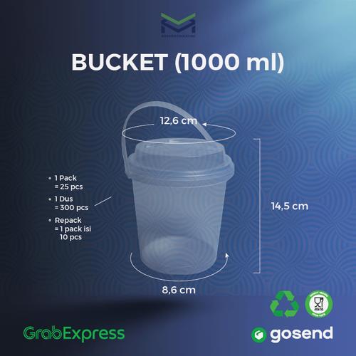 Promo Bucket Makanan / Ember Desert / Dessert Box Bucket Jar 1000ml isi ...