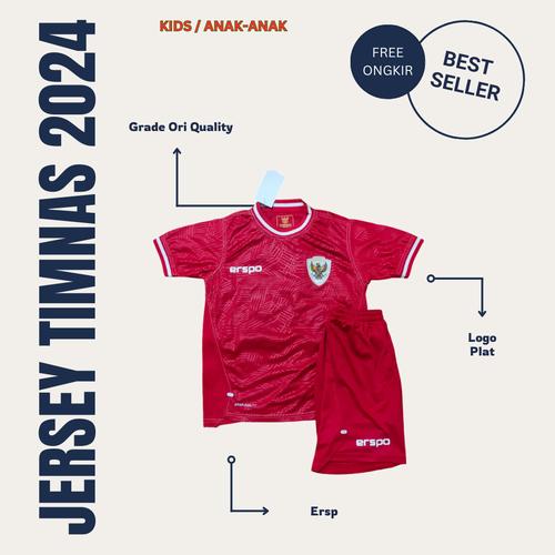 Promo Jersey Baju Bola Anak Timnas Indonesia Home Kids 2024 Official Grade Ori - Setelan+Nameset ...