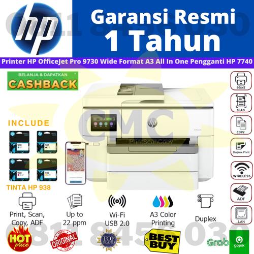 Jual Printer HP OfficeJet Pro 9730 A3 All In One A3 Duplex WiFi With ADF Pengganti HP Officejet ...